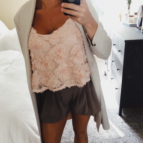 Topshop | Tops | Light Pink Tank With Flowers | Poshmark